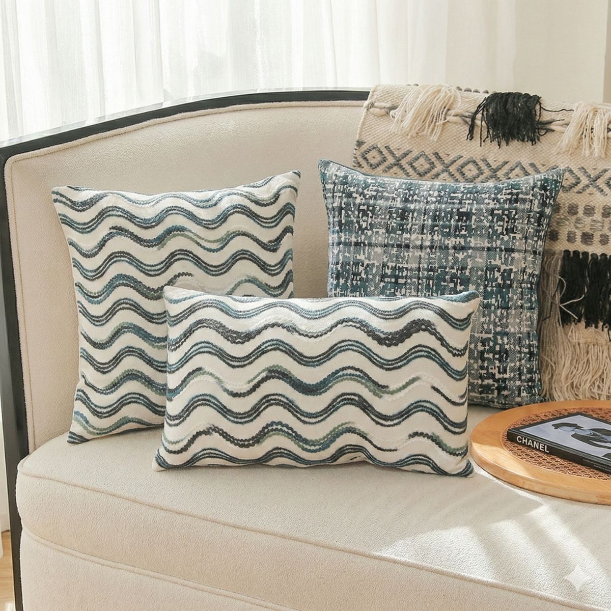 Crista Blue Cushion Cover E