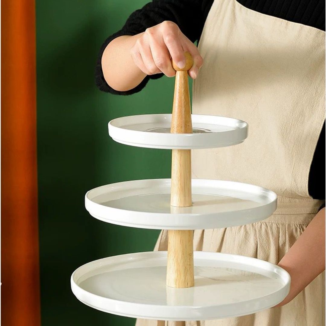 Britney Ceramic 3-Tier Dessert Tray