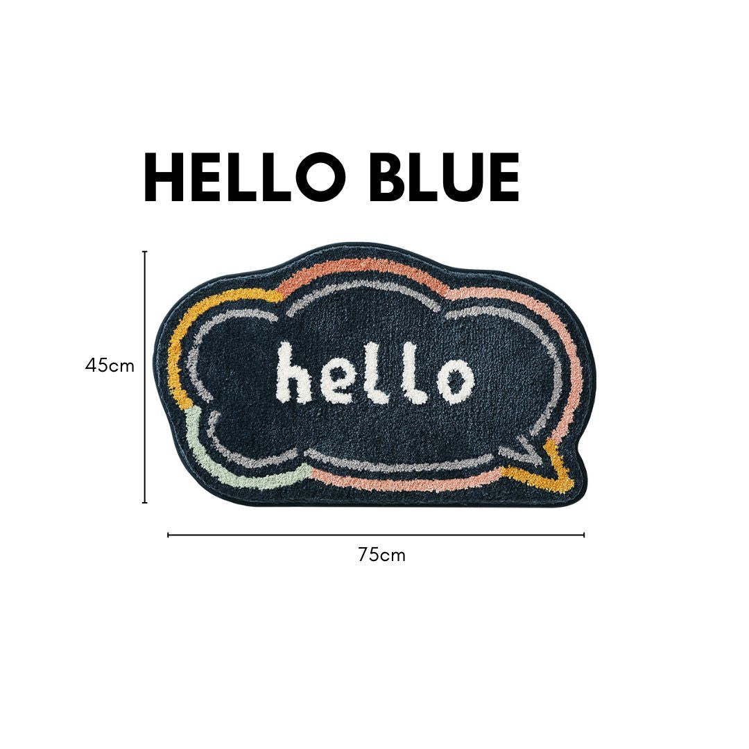 Hello Blue Bath Mat